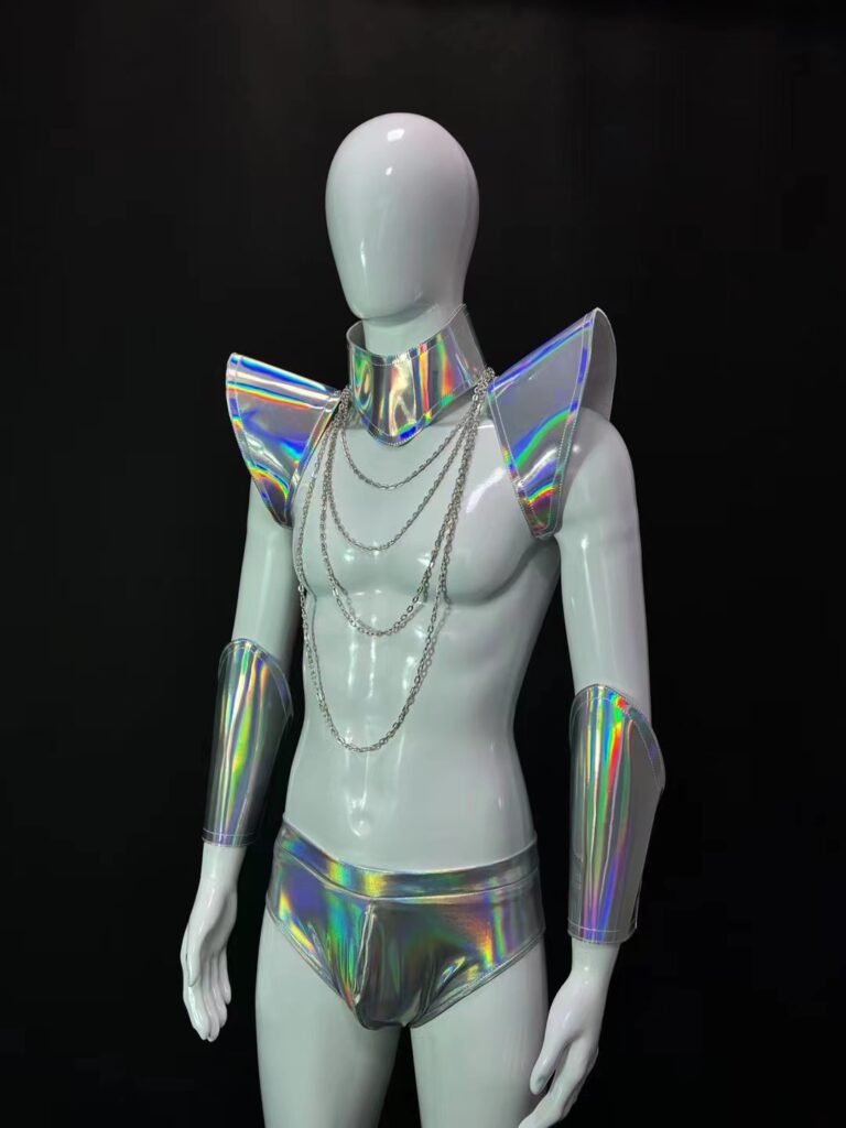 7917 – 3 PC Silver Graphic Galactic Costume with Chains-L – Western F.a ...